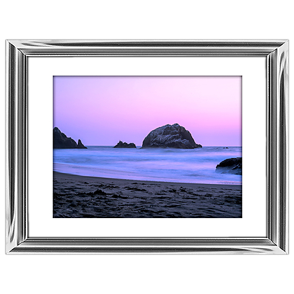 48x36 Custom Silver Metal Frame, White Mat with Plexiglass | Customized ...