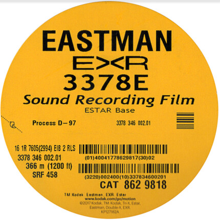 Kodak Eastman EXR Sound Recoridng Film #3378 (16mm, 1200ft Roll, SRF458 ...