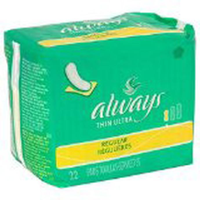 Always Ultra Thin Pads Regular 22ct no/Wing | Condoms and Feminine ...