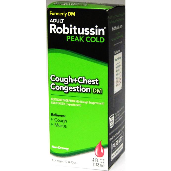 Robitussin DM Peak 4oz Cough and Chest Congestion | Multi Dose Medicine ...